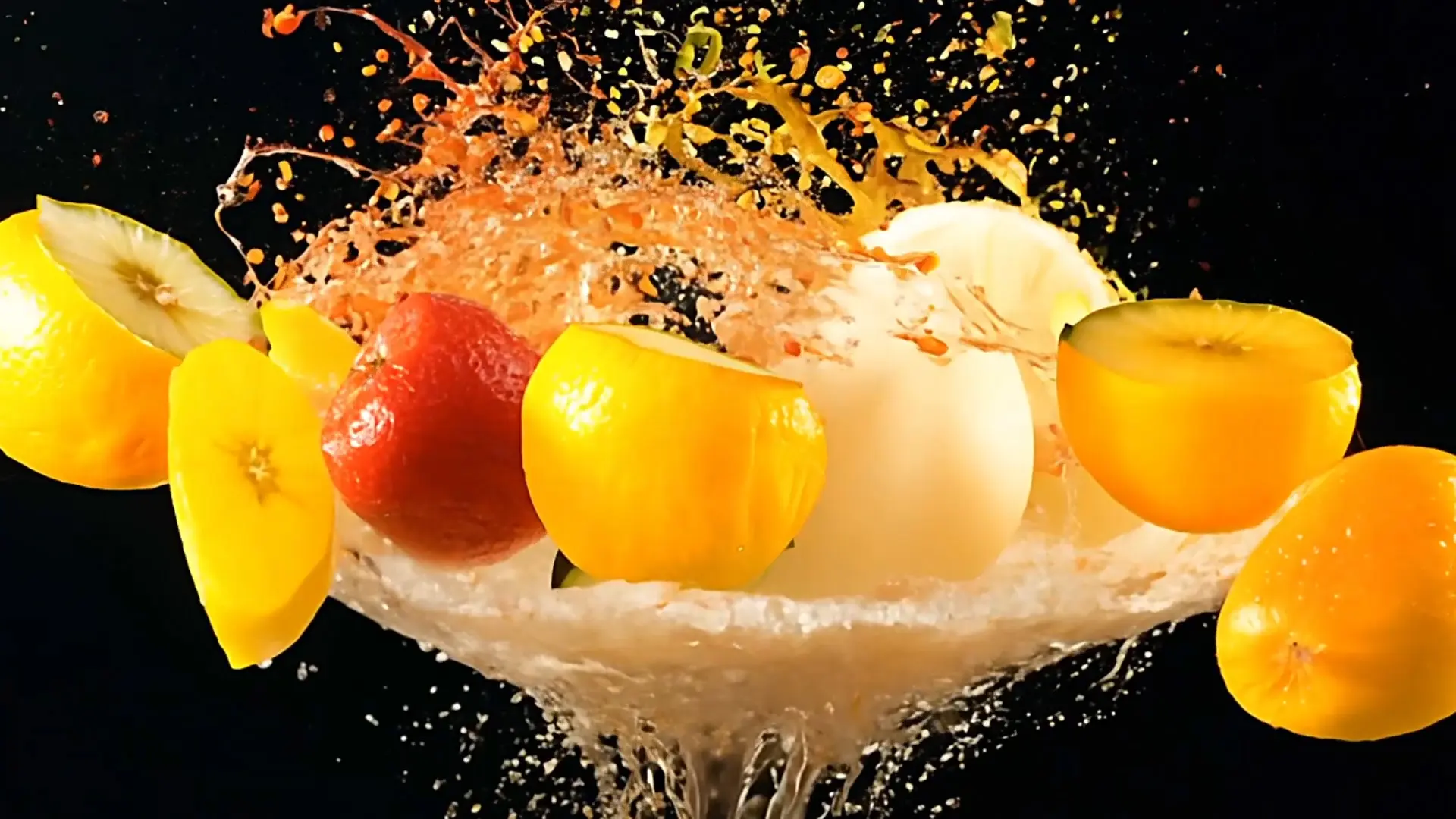 Fresh Fruit Splash Explosion Stock Video Background | Videos